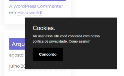 Aviso de cookies: como inserir um (de graça) no WordPress